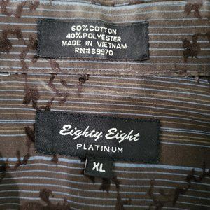 Eighty Eight | Shirts | Eighty Eight Platinum Xl Brown Shirt | Poshmark